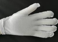 China Night Care Cotton Cosmetic Gloves Bleached White Three Stripes Style for sale