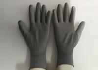 China Grey Polyester PU Palm Coated Gloves 13g Anti Static Work Gloves Size 6-10 for sale