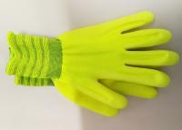 China 13G Yellow Latex Coated Gloves High Extension Elastic Knitting Customized Size for sale