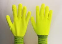 China 13G Yellow Latex Coated Gloves High Extension Elastic Knitting Customized Size for sale