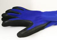 China 13 Gauge Nylon Black Foam Latex Coated Work Gloves Seamless Knit Construction for sale