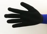 China 13 Gauge Nylon Black Foam Latex Coated Work Gloves Seamless Knit Construction for sale