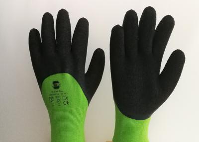 China Acrylic Liner Crinkled Latex Coated Gloves Double Dipping Palm Pattern for sale