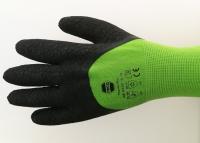 China Acrylic Liner Crinkled Latex Coated Gloves Double Dipping Palm Pattern for sale