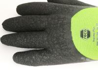 China Acrylic Liner Crinkled Latex Coated Gloves Double Dipping Palm Pattern for sale