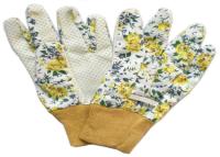 China Yellow Twill Cotton Canvas Work Gloves PVC Dots Palm Breathable Abrasion Protection 12 Pairs for sale