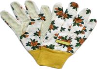 China Yellow Twill Cotton Canvas Work Gloves PVC Dots Palm Breathable Abrasion Protection 12 Pairs for sale