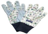 China PVC Dot Grip Garden Gloves 23-27cm Length Good Puncture Resistance Cotton Canvas for sale