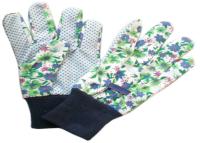 China PVC Dot Grip Garden Gloves 23-27cm Length Good Puncture Resistance Cotton Canvas for sale