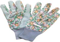 China PVC Dot Grip Garden Gloves 23-27cm Length Good Puncture Resistance Cotton Canvas for sale
