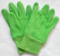 China Cotton Polyester Garden Work Gloves 10.5 Inch with PVC Dots Knit Wrist Anti Slip for sale