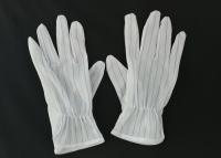 China Lint Free Anti Static Gloves Polyester With Conductive Carbon Lines Reusable for sale