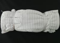 China White Color Stripes Anti Static Gloves 100% Polyester Material For Repairing for sale