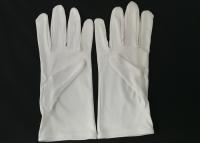 China Anti Dust Jewelry Handling Gloves Microfiber Silk Screen Printed 170gsm 8x23cm for sale
