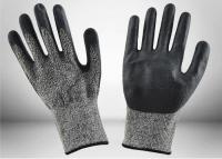 China Cut Resistant Gloves Level 5 Protection Foam Nitrile Coated HPPE Knitted 10 Inch for sale