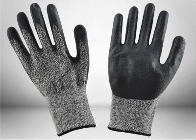 China Cut Resistant Gloves Level 5 Protection Foam Nitrile Coated HPPE Knitted 10 Inch for sale