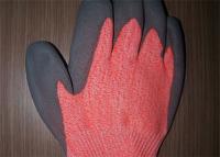 China Work Protection Cut Resistant Gloves Orange Knitted Shell Crinkle Latex Coated Palm for sale
