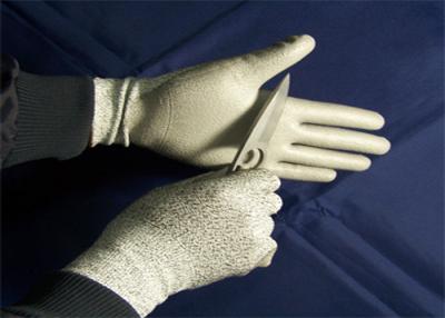 China 13 Gauge HPPE Cut Resistant Gloves Anti-Cut Level 5 PU Coated Safety Gloves for sale