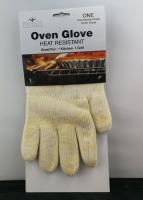 China Aramid Heat Resistant Gloves 932F 26cm EN407 Certified BBQ Oven Gloves Non-Slip Silicone Coated for sale