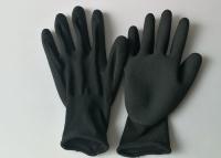 China Seamless Design Black Nitrile Gloves , Nitrile Palm Coated Gloves For Precision Assembly Work for sale