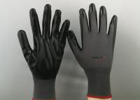 China 13 Gauge Grey Nitrile Coated Gloves Smooth Finish for Gardening 120 Pairs for sale