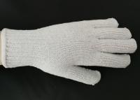 China Elastic Cuff Cotton String Knit Gloves , Cotton Work Gloves With Rubber Gripper Dots for sale