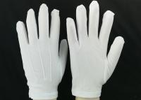 China Bleached White 100% Nylon Lint Free Gloves 23g Pair 100D Yarn Clean Room Dust Free for sale