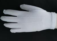 China Bleached White 100% Nylon Lint Free Gloves 23g Pair 100D Yarn Clean Room Dust Free for sale