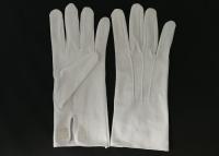 China Disposable White Cotton Parade Gloves 21cm 24cm Ceremonial Gloves Magic Sticker Wrist for sale
