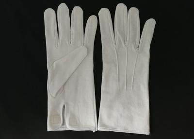 China Disposable White Cotton Parade Gloves 21cm 24cm Ceremonial Gloves Magic Sticker Wrist for sale