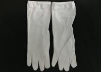 China Bleached White Cotton Marching Band Gloves 33cm Length Oeko-Tex Certified Sizes 6-10 for sale