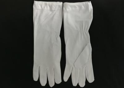 China Bleached White Cotton Marching Band Gloves 33cm Length Oeko-Tex Certified Sizes 6-10 for sale