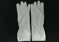 China Bleached White Cotton Marching Band Gloves 33cm Length Oeko-Tex Certified Sizes 6-10 for sale