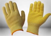 China Aramid Cut Resistant Knitted Gloves PVC Dotted Slip Proof 7 Gauge 10 Inch for sale