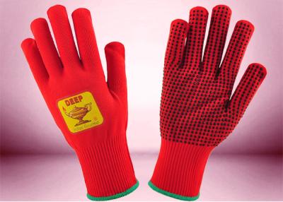 China 100% Nylon Thermal Freezer Gloves with PVC Dots Size 6-11 Red Hand Protection for sale