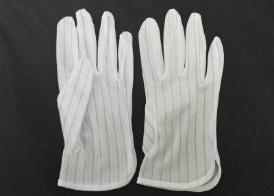 China Polyester Lint Free ESD Gloves for Electronic Assembly 1.0cm Conductive Fiber S/M/L for sale