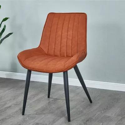 China Italian Minimalism Modern Leather Dining Chairs Aging Resistance for sale