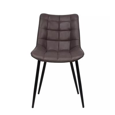 China Comfortable Cushion PU Dining Chair Metal Frame Customized Color for sale