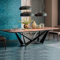 China European Design Rectangular Metal Dining Table Set Dirt Resistance for sale