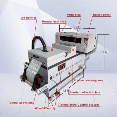 China ZT30 DTF Printer 30cm with 2 XP600 Print Heads CMYK+W 5m2h for PET Film T Shirt Printing for sale
