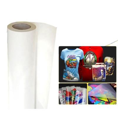 China High Temperature Pigment Ink DTF Film Transfer PET Film 60cm x 100m Roll for Garment Printing for sale