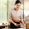 China Short Sleeves Free Design Hotel Fast Food Restaurant Waiter Uniform Designs for sale