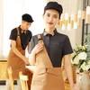 China Fast Food Polyester Fabric Classic Traditional Chinese Style Restaurant Waiter Uniform for sale