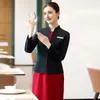 China Women Professional Suit Reception Fashion Dress Short Sleeve Manager Hotel Staff Uniform for sale
