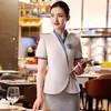 China Fashion Front Office Reception Fashion Dress Short Sleeve Manager Hotel Staff Uniform for sale