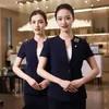 China Best Quality White Strip Piping Long Sleeve Manager Hotel Uniform for sale