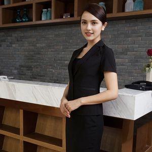 China Hotel Bar Clothes Short Sleeve Cotton Chef Kitchen Manager Uniform for Restaurant for sale
