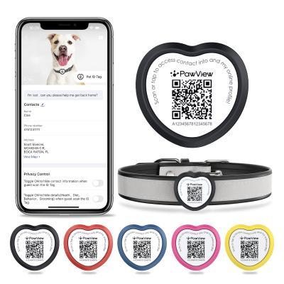 China Pawview Silicone Heart Shape Dog ID Tag with QR Code NFC for sale