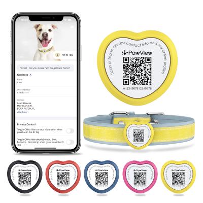 China Pawview NFC Silicone Dog ID Tag Heart Shape Waterproof for sale