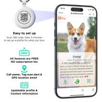 China Heart Shaped Silicone Pet ID Tag for Dogs with QR Code for sale